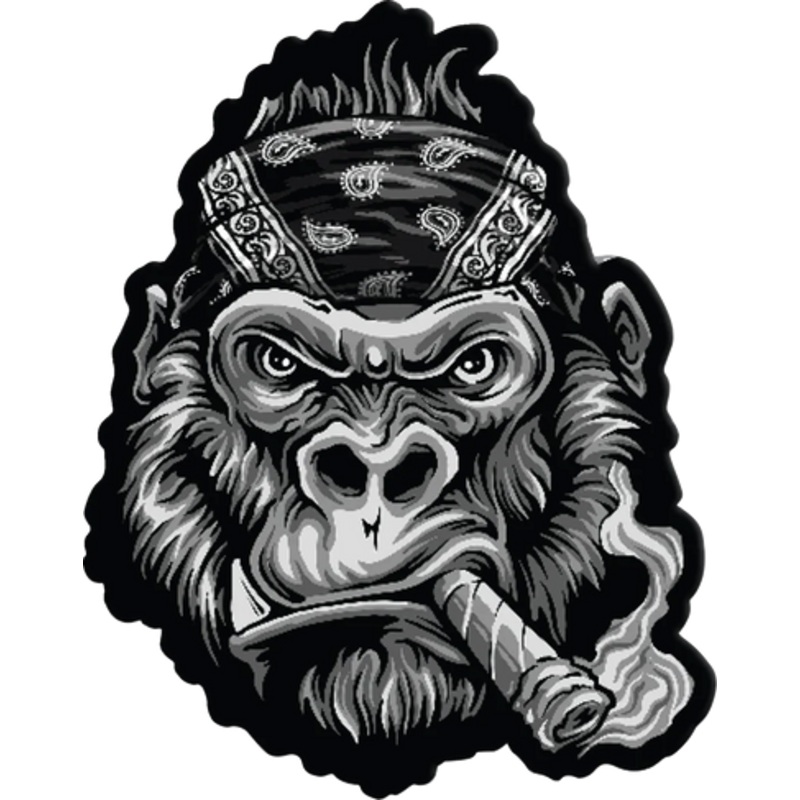 LETHAL THREAT Gorilla Biker Bandana Embroidered Patch - Premium ...
