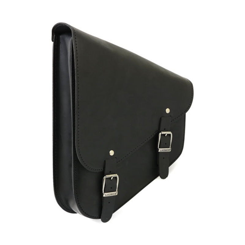 Ledrie Full Leather Swing Arm Bag Left Black For 84-17 Softail models ...